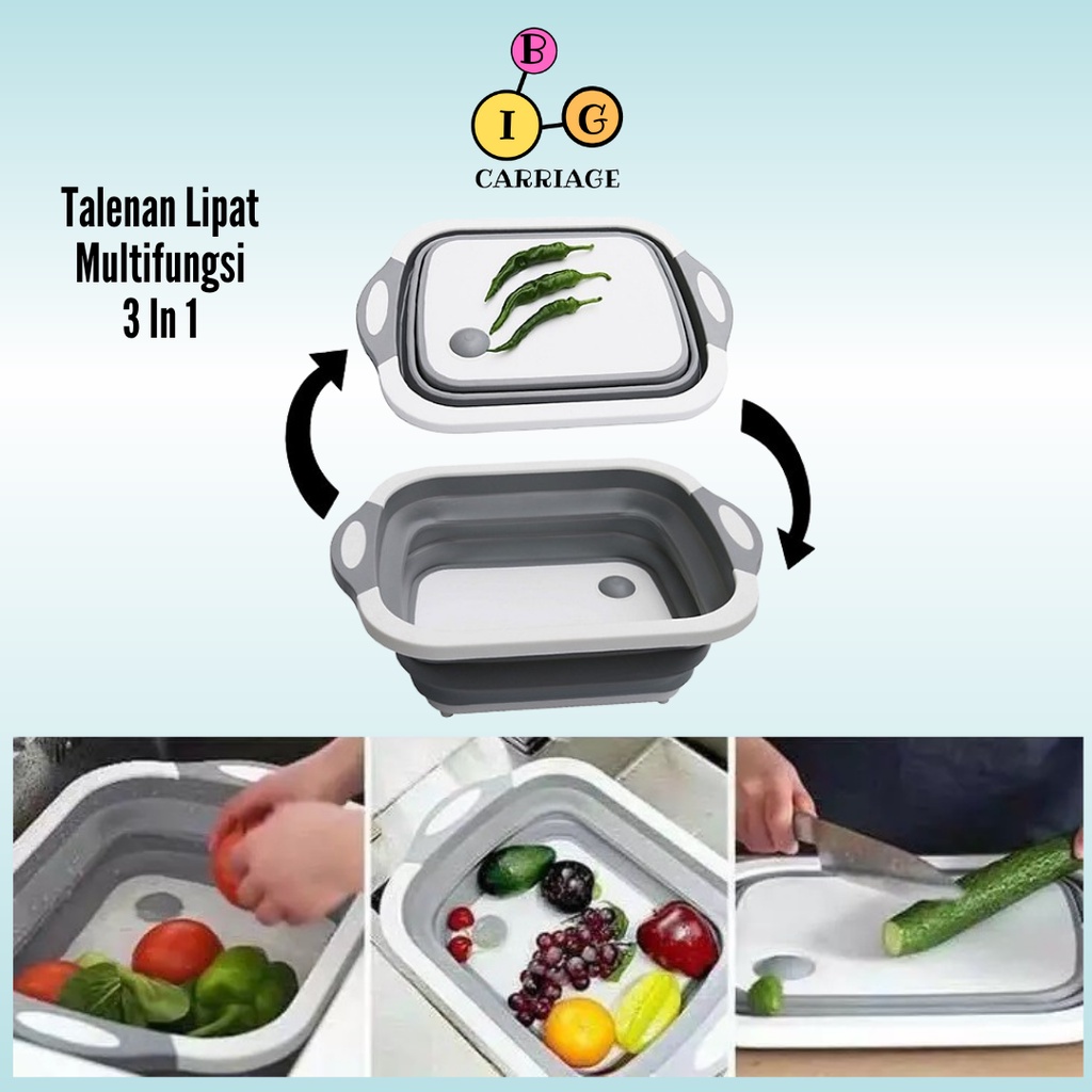 Jual Cutting Board Folding Talenan Lipat 3 In 1 Multifungsi bisa ...