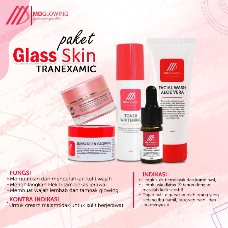 Jual MD Glowing Paket Glass Skin Tranexamic | Shopee Indonesia