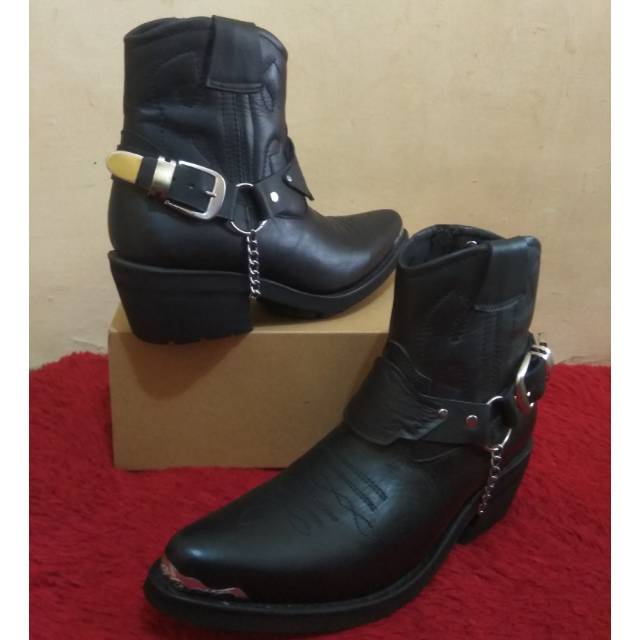 Jual Sepatu sanco kulit jenggel cowboy countryboot | Shopee Indonesia