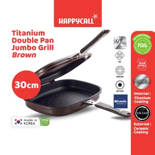 Jual Happycall Titanium Double Pan Jumbo Grill- Brown | Shopee Indonesia