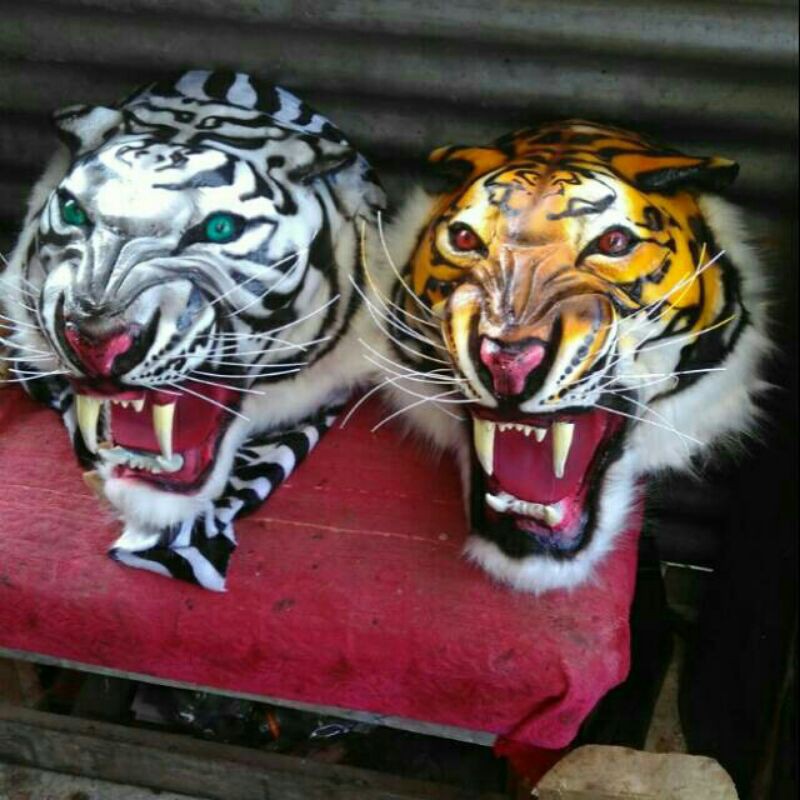 Jual kepala macan harimau topeng ganong macan kostum macan Barongan ...