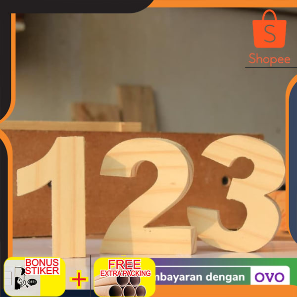 Jual angka kayu - huruf kayu - nomor rumah Keren | Shopee Indonesia