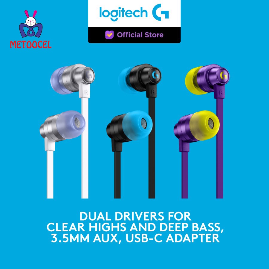 Jual Logitech G333 Headset Gaming In-Ear Earphone Jack 3.5mm Type C ...