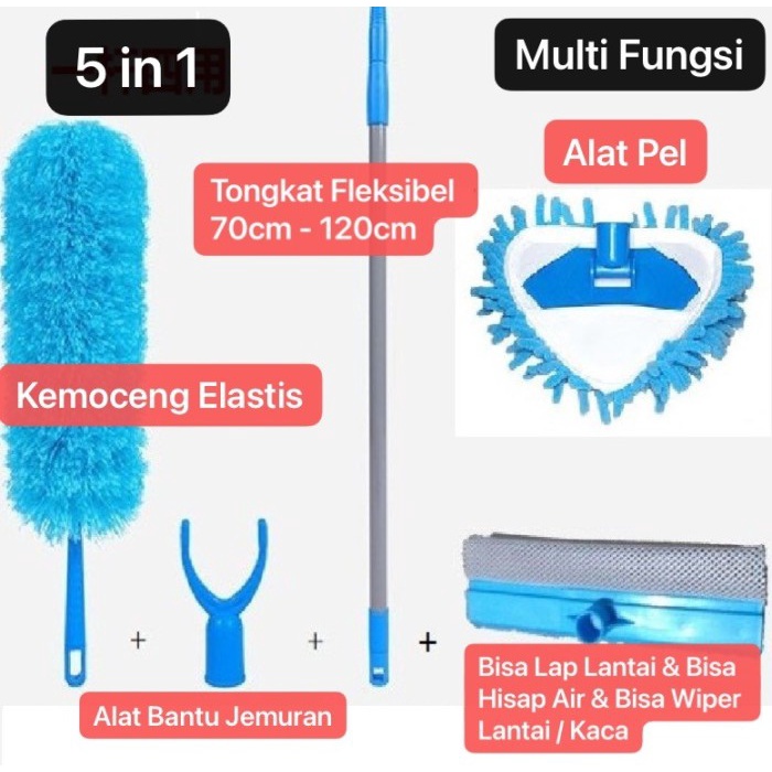 Jual Kemoceng Peralatan Kebersihan 5 in 1 Elastis Lap Kaca Mobil ...