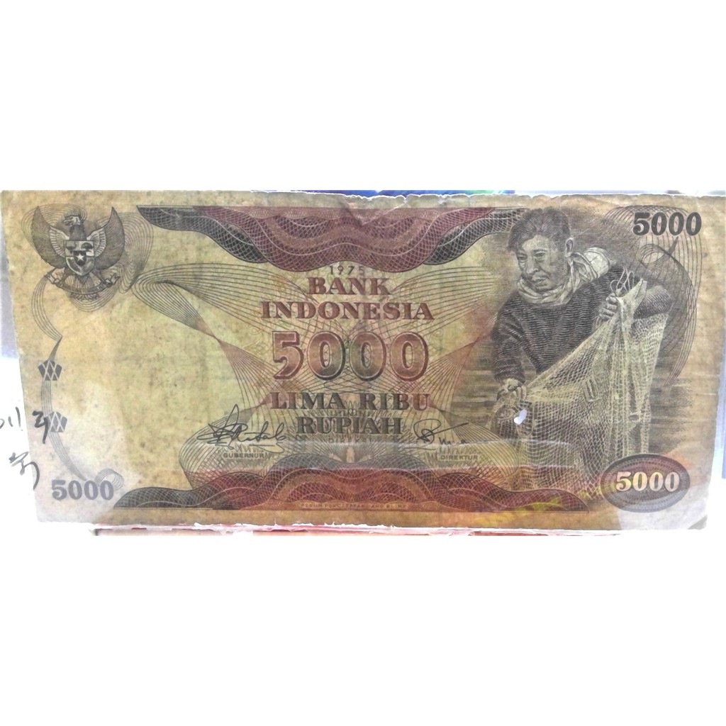 Jual Uang Kuno Indonesia 5000 Rupiah Serie Jala Tahun 1975 | Shopee ...
