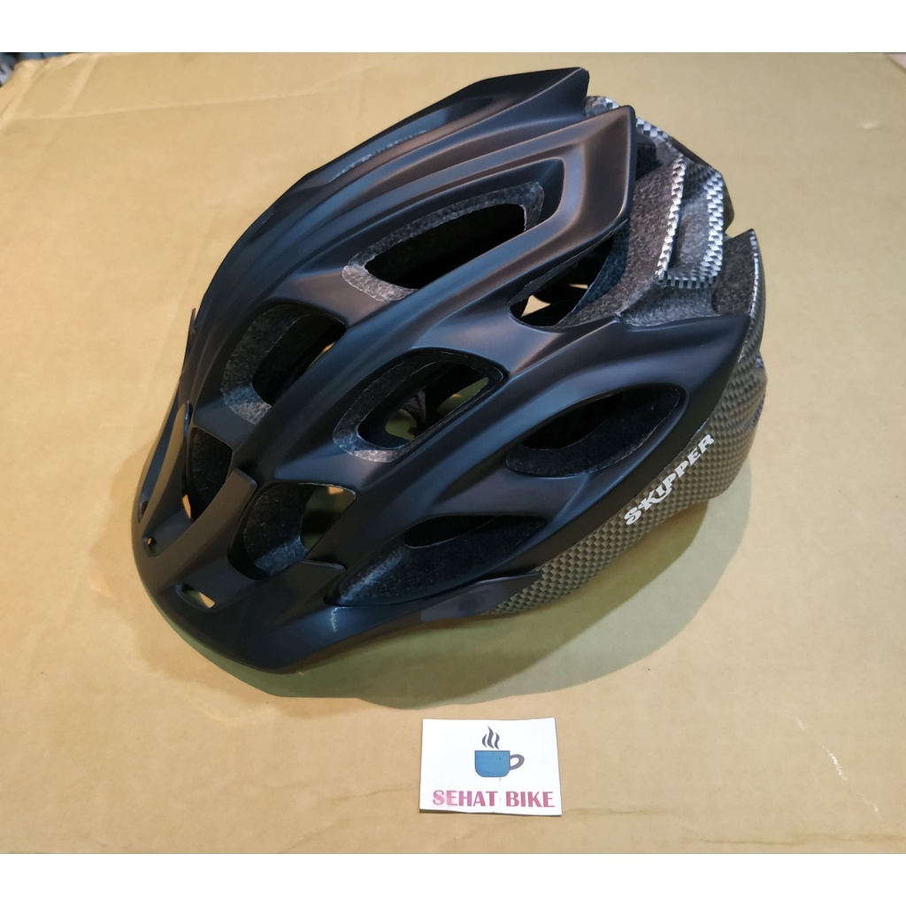 Jual Helmet Helm Sepeda MTB Fox Skipper Black Carbon Premium Original ...