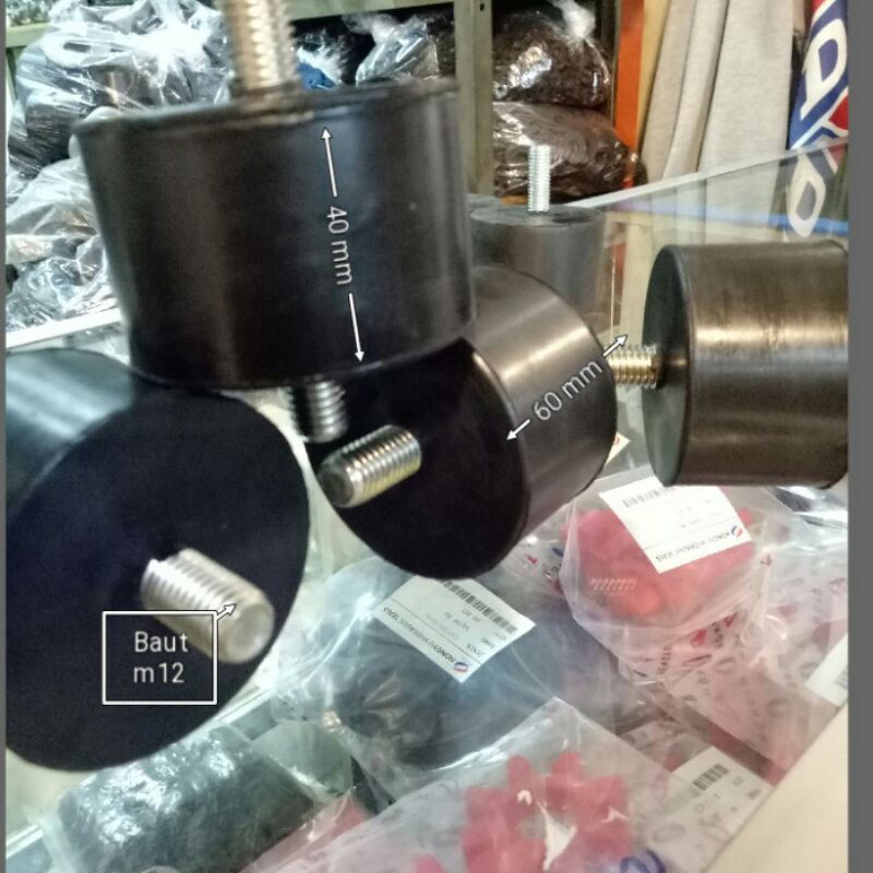 Jual Rubber Mounting Double bolt m12 karet engine mounting karet ...