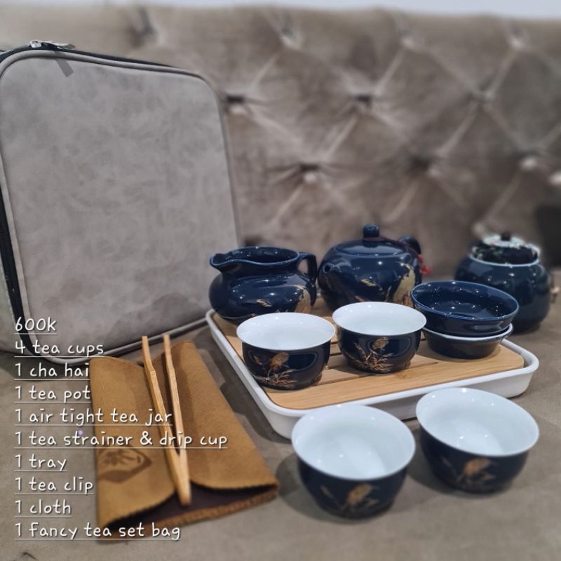 Jual CLASSIC Chinese tea pot set premium ceramic with box teapot set ...