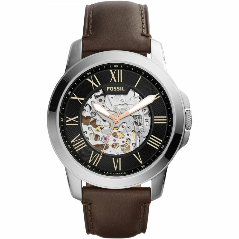 Jual Jam Tangan Pria Fossil ME3100 Grant Skeleton Brown Leather ...