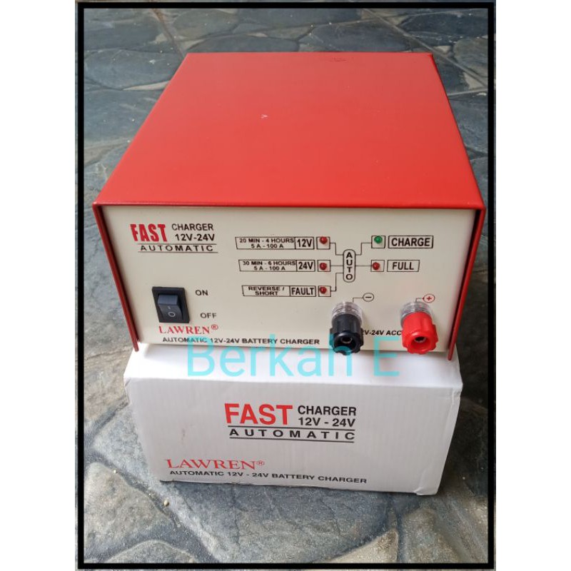 Jual Fast charger Accu Aki 12V-24V Automatic Charger Aki 12V-24V LAWREN ...