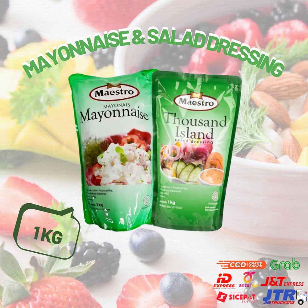 Jual Maestro Mayonaise 1 KG Kemasan Pouch Salad Dressing Maestro READY ...