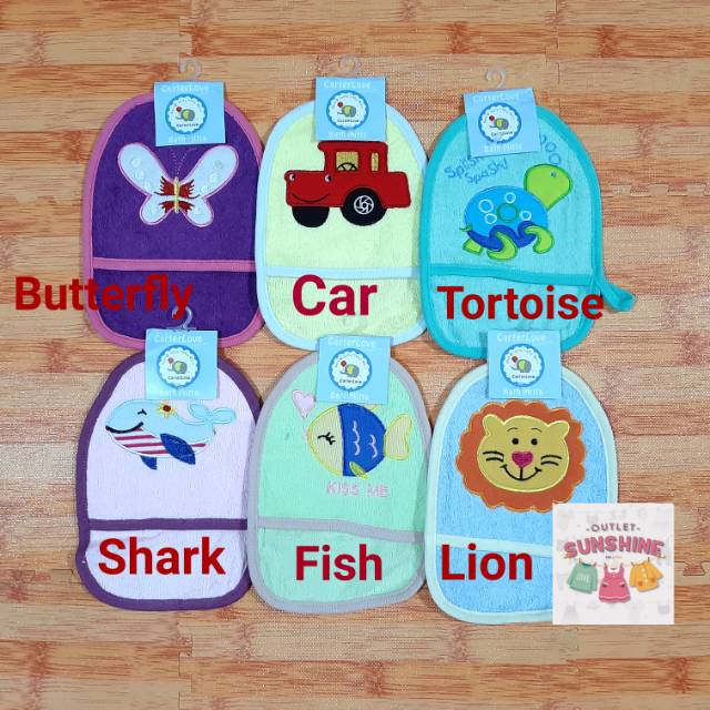 Jual 《PILIH MOTIF SUKA SUKA》Waslap Mandi Bayi CarterLove / Bath Mith ...