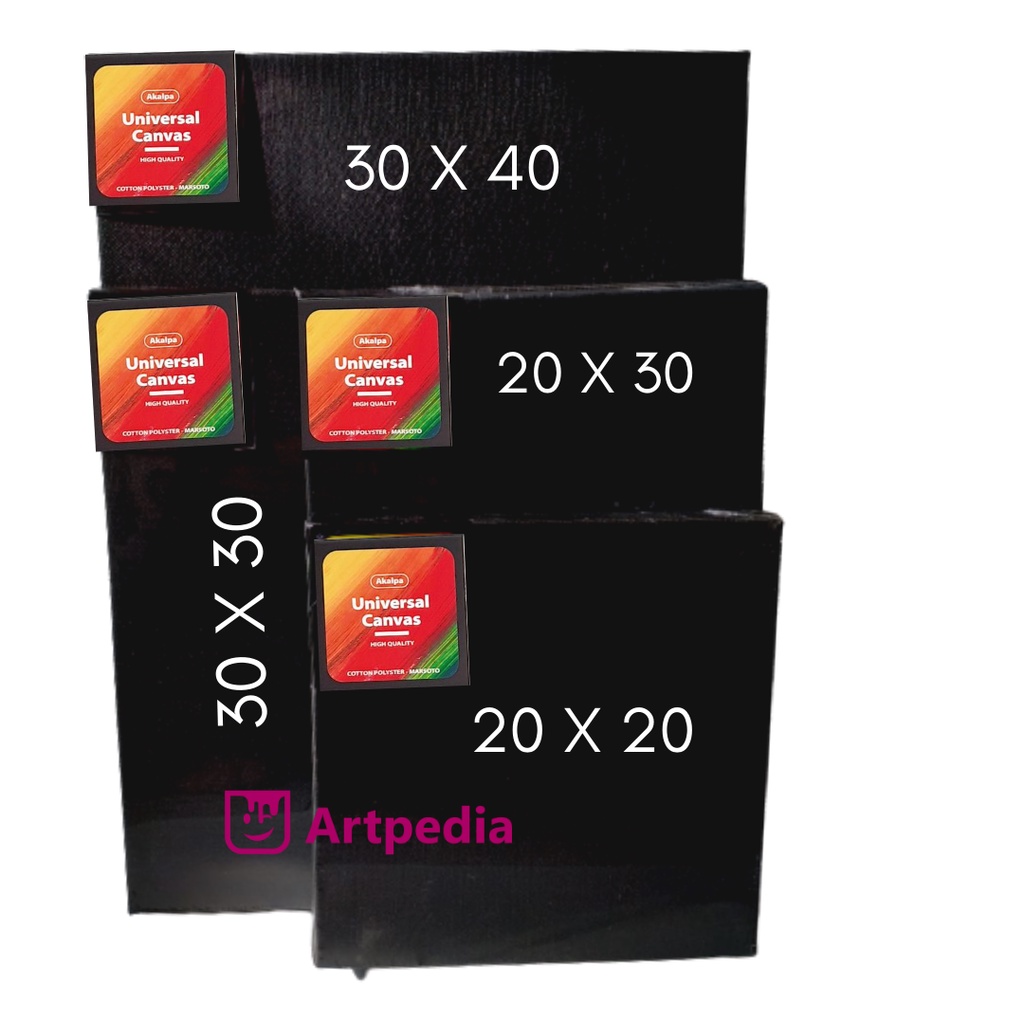 Jual Akalpa Kanvas Lukis Hitam 10x10 20x20 25x25 25x30 20x30 30x30 ...