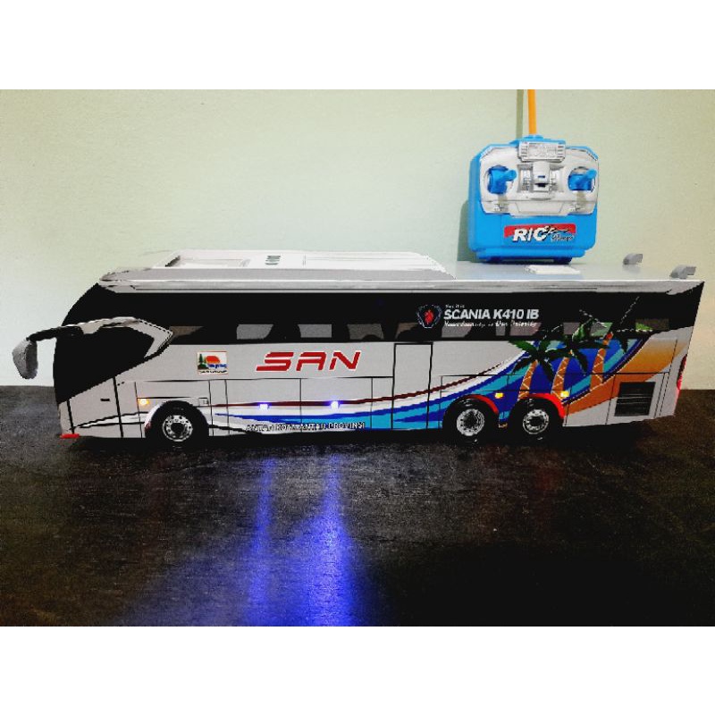 Jual Miniatur bus RC Po SAN ( Remote Control ) DETIL RAPIH FULL TELOLET ...