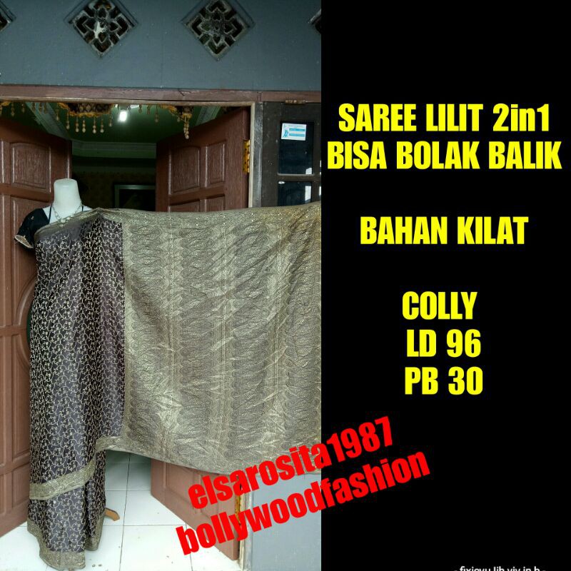 Jual SAREE LILIT HITAM KILAT 2 in 1 | Shopee Indonesia