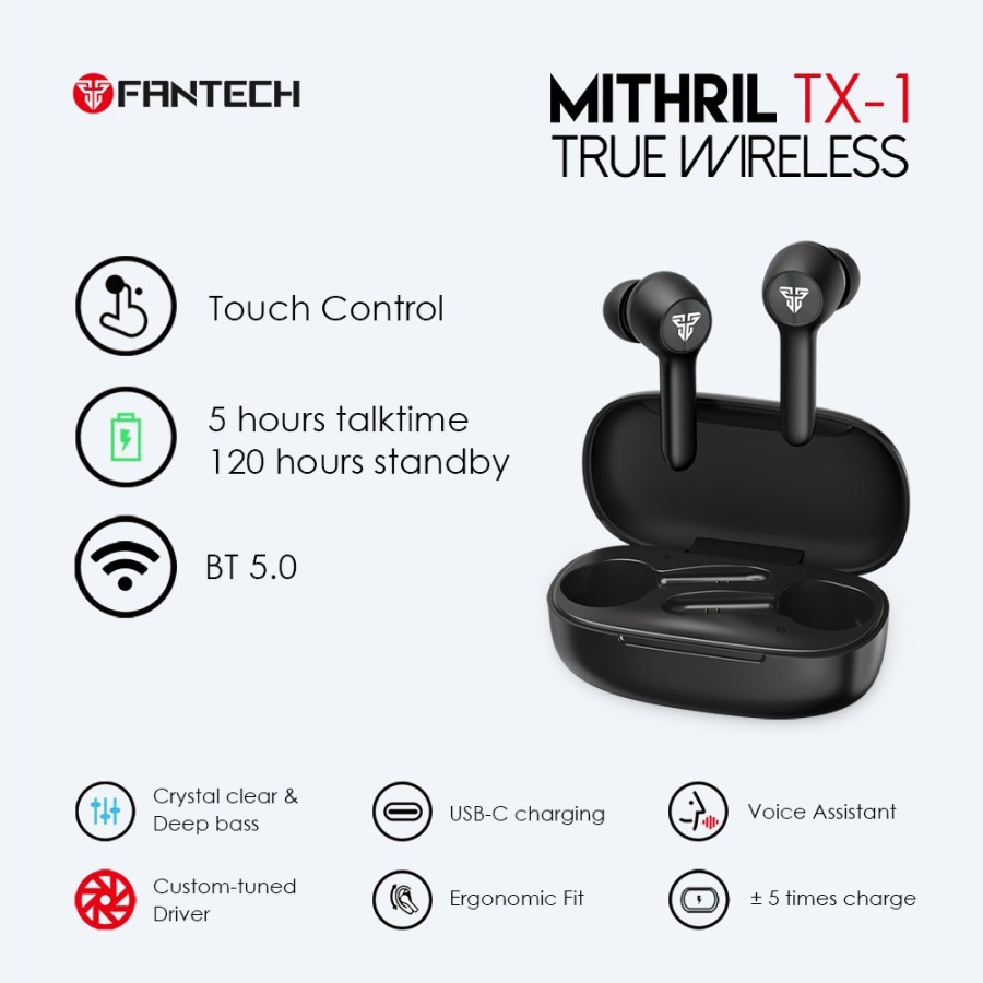 Jual EARPHONE TWS FANTECH TX-1 MITHRIL | Shopee Indonesia
