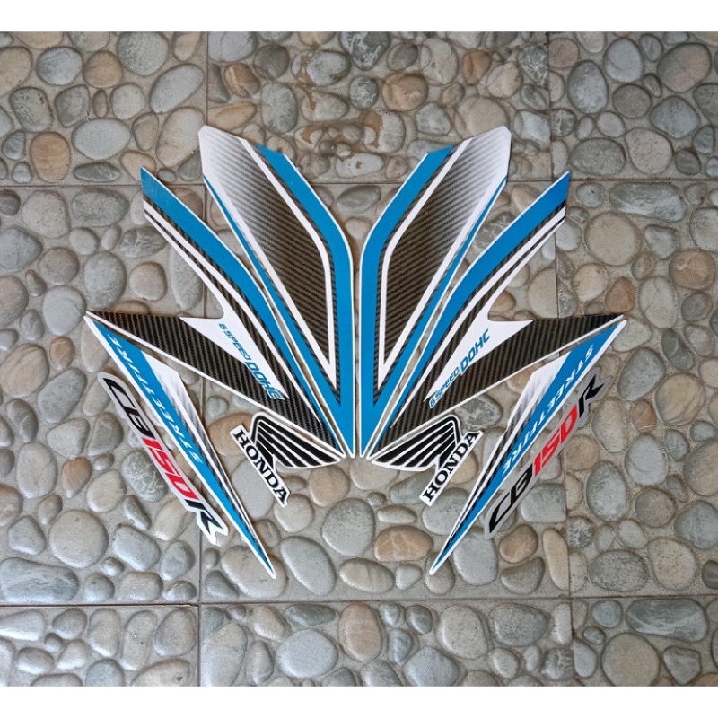 Jual striping stiker lis les cb 150 R 2016 LED putih biru putih ...