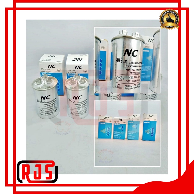 Jual Running Capacitor Kapasitor AC 3 Socket Merk NC | Shopee Indonesia