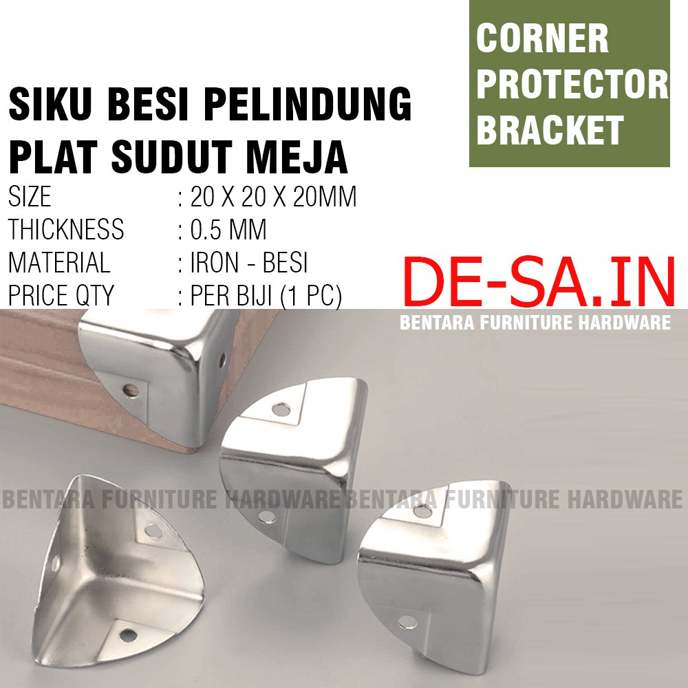 Jual 20MM PS-M PLAT SIKU MEJA Besi Pelindung Sudut Meja Peti Kotak Box ...