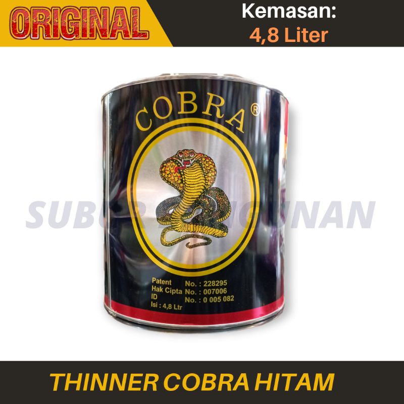 Jual Thinner Cobra Hitam 5 Ltr / Tiner Thiner Hitam Cobra 5L Pengencer Cat | Shopee Indonesia