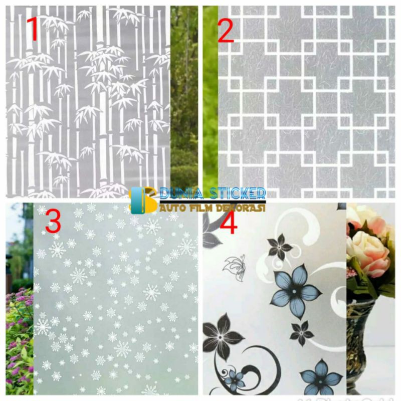 Jual Sticker kaca film sticker kaca sanblast sticker kaca motif bunga ...
