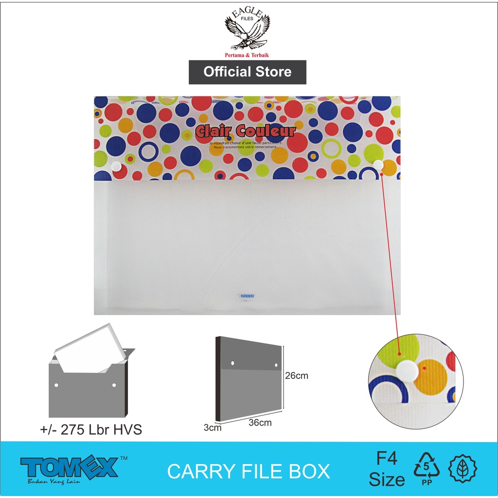 Jual TOMEX Carry File Box F4 (Folio) / Tas Dokumen / Map Dokumen 2 ...