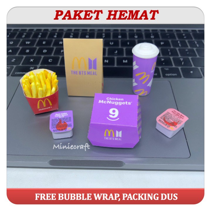 Jual PAKET HEMAT MAGNET TEMPELAN KULKAS MINIATUR BTS MEAL MCD PACKAGING ...