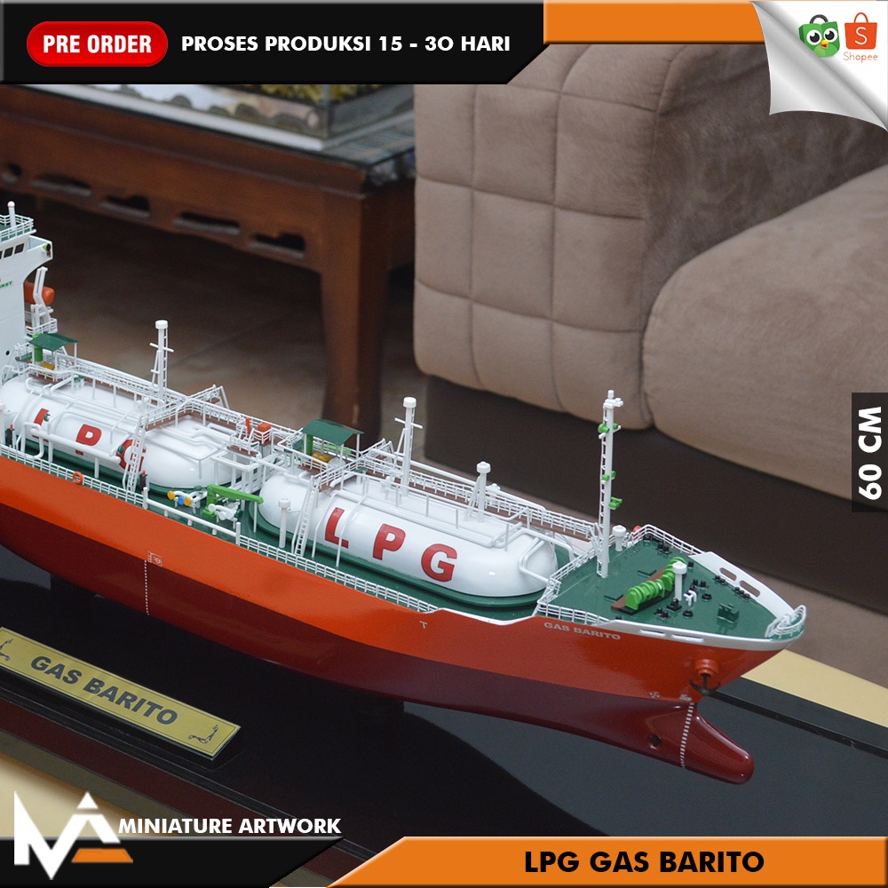 Jual (PRE-ORDER) MINIATUR KAPAL LPG GAS BARITO 50 CM I PAJANGAN GIFT ...