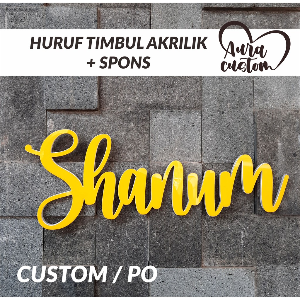 Jual CUSTOM DEKOR NAMA BACKDROP - HURUF TIMBUL AKRILIK + SPONS - UNTUK ...