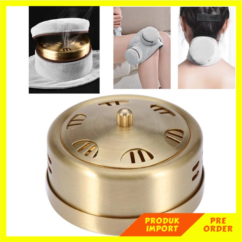 Jual PRODUK PO Pure Copper Moxa Stick Burner Portable Moxa Box 6 Hole Moxibustion Heat Treatment ...