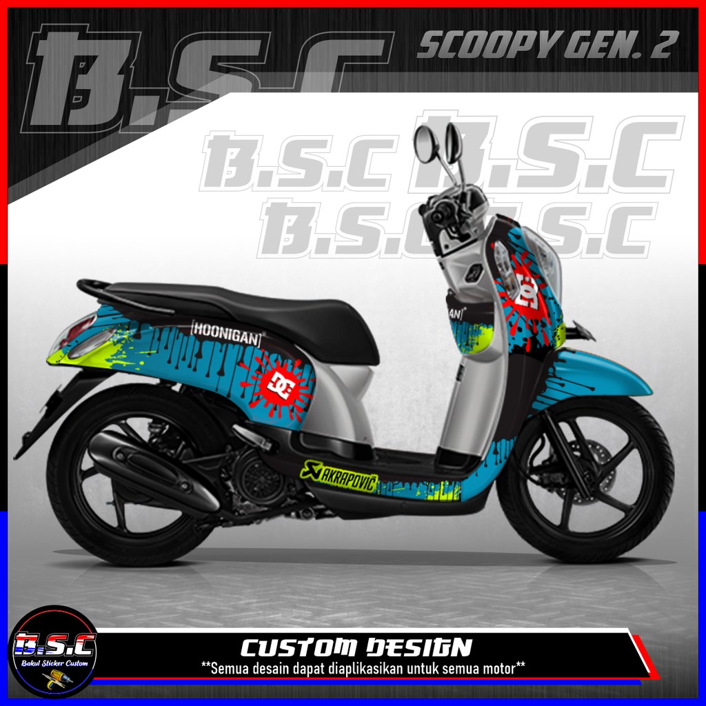 Jual Sticker Decal FULL BODY Scoopy FI Scoopy V.2 Motif Hoonigan ...