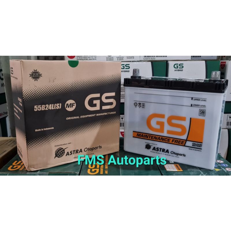 Jual Aki mobil/battery GS Astra Mobil Honda CRV,HRV,Civic Turbo tipe GSMFOEM-55B24LS | Shopee ...