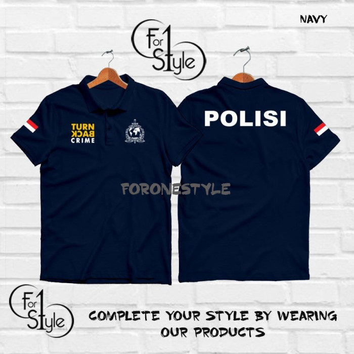 Jual Polo shirt Kaos Kerah POLISI INTERPOL TURN BACK CRIME Polo Profesi ...