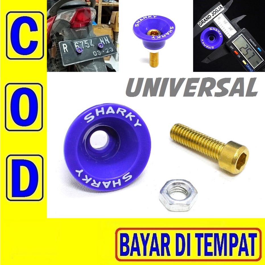 Jual 35D SHARKY BULAT Set Baut Baud L Mur Plat Nomor Spakbor Slebor ...