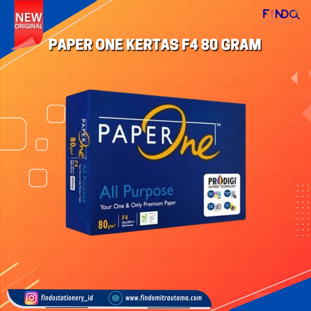 Jual Kertas Paper One F4 80 g/m2 (gram) | Shopee Indonesia