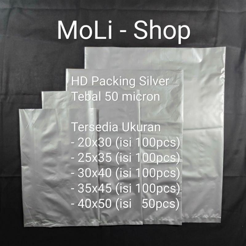 Jual Plastik Packing Silver uk 25x35, HD packing, Kantong bungkus Paket ...