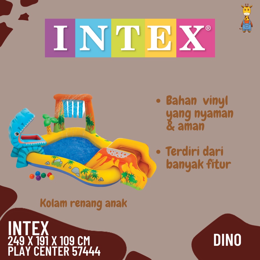 Jual Intex 57444 Dino Play Center 249x191 - Kolam Renang Anak | Shopee Indonesia
