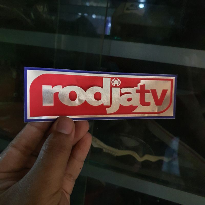 Jual sticker rodja tv metalik silver 4 x 15cm | Shopee Indonesia
