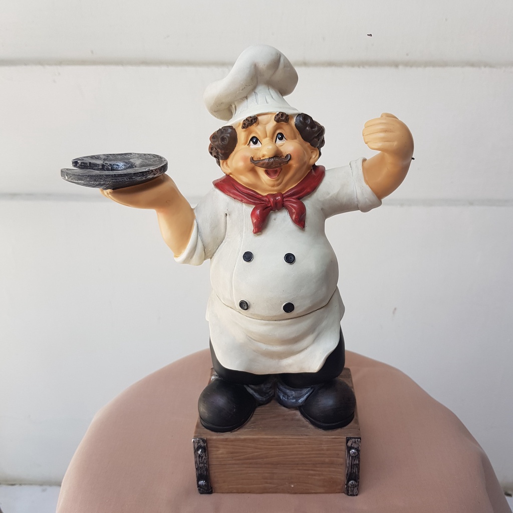 Jual patung pajangan koki chef diatas kotak box miniatur murah | Shopee ...