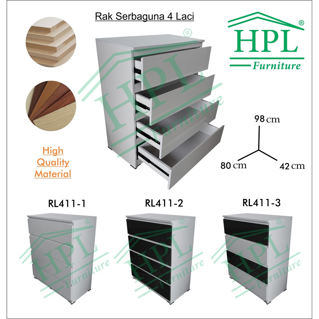 Jual HOMKING Rak Laci 4 Susun HPL | Shopee Indonesia