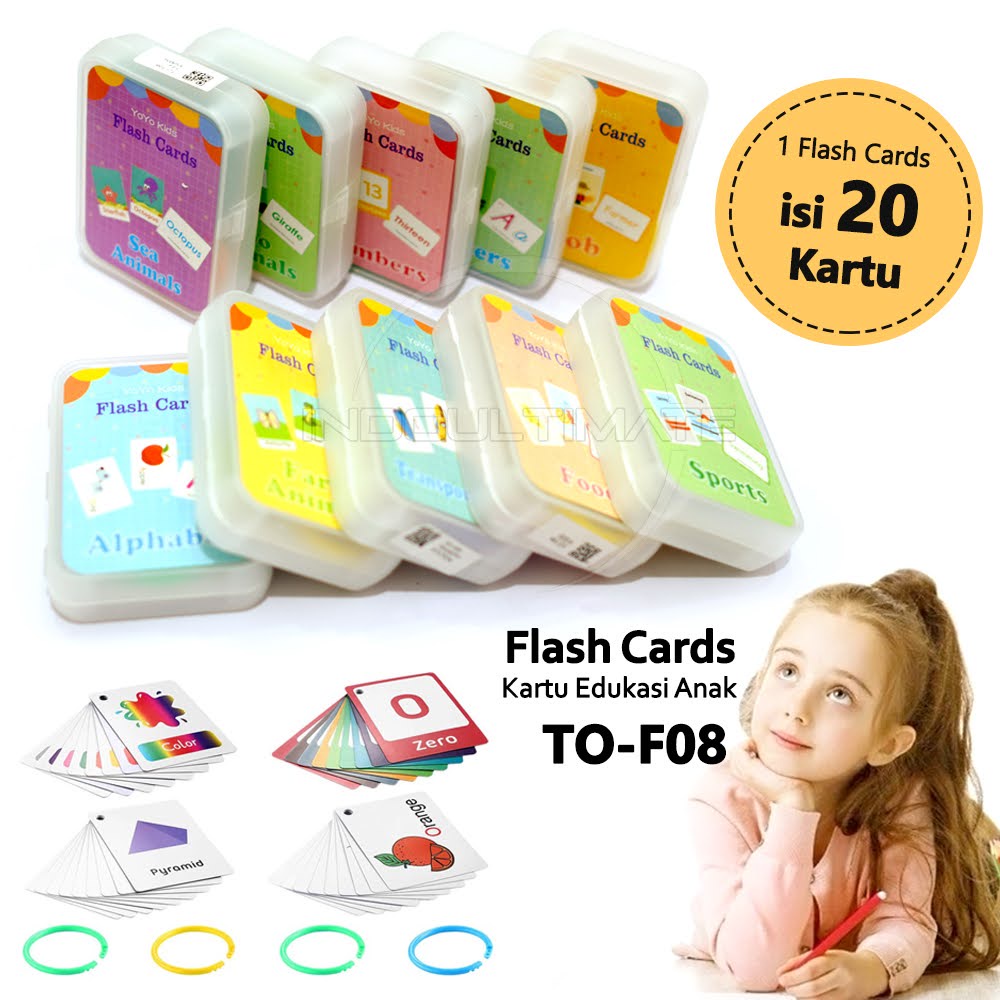 Jual Mainan Anak Flash Card TO-F08 Kartu Pintar Edukasi Anak | Shopee ...
