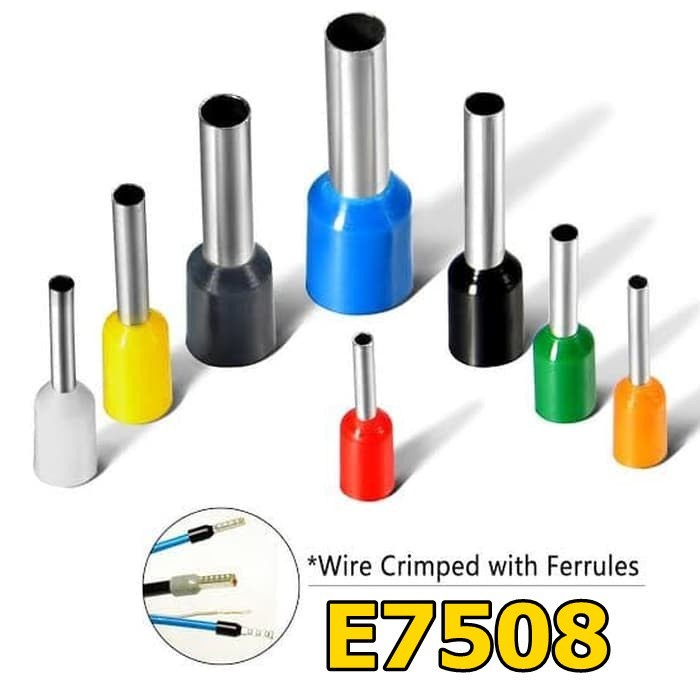 Jual Per Bungkus Ferulles 0.75mm E7508 Isolated Skun Ferulle Cord End ...