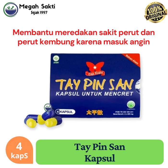 Jual Megah Sakti - Tay Pin San Strip Isi 4 Kapsul - Obat Sakit Perut ...