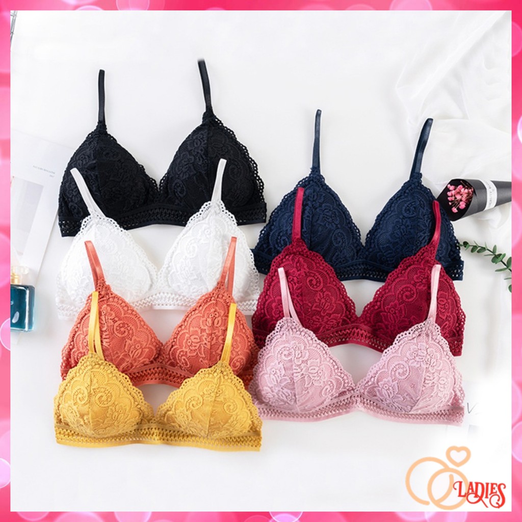 Jual Ladies Bra Wanita Tanpa Kawat Bahan Halus Pakaian Dalam bralette Push Up Elastis Sexy BH ...