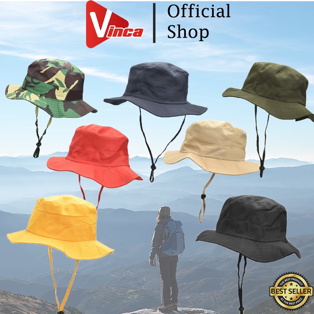 Jual Topi gunung rimba hiking ada talinnya cocok untuk topi outdoor ...