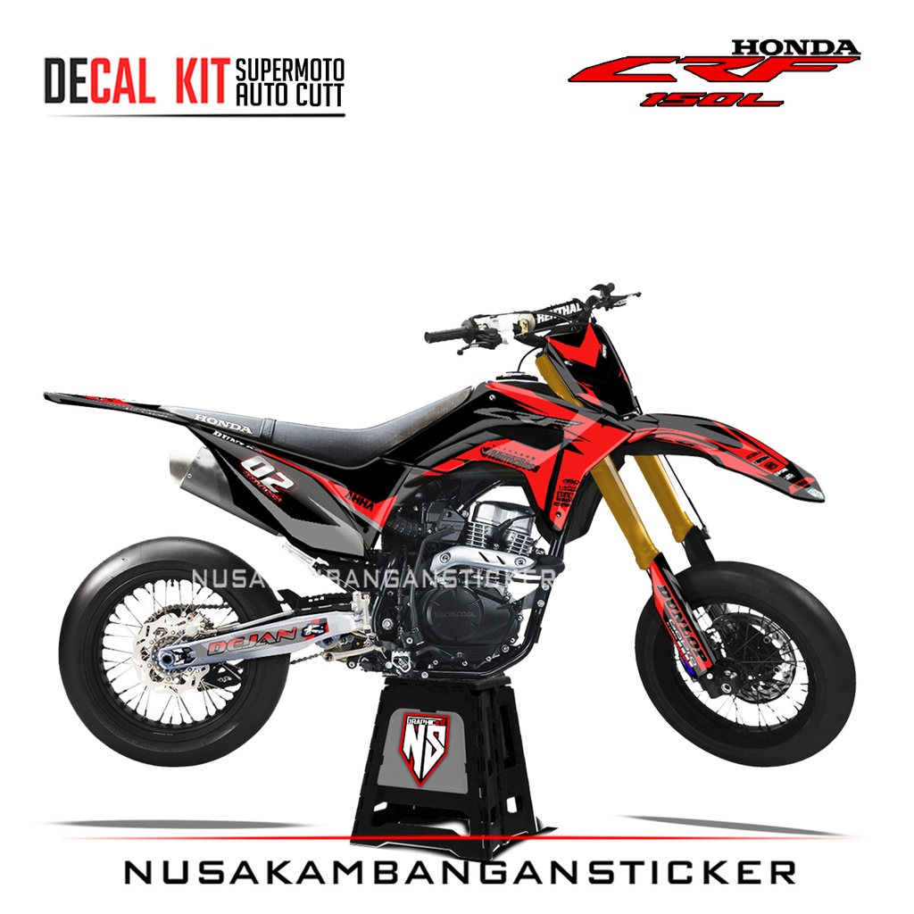 Jual DECAL KIT STICKER SUPERMOTO HONDA CRF 150 L GRAFIS MOTOCROS RACING RED 01 GRAPHIC DECAL ...