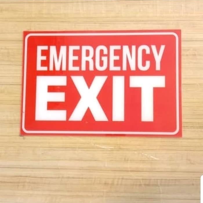Jual sign stiker EMERGENCY EXIT / rambu sticker safety arah evakuasi ...