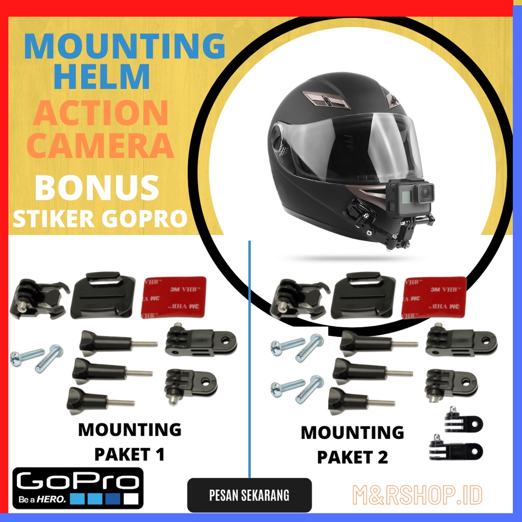 Jual Motovlog Helmet Mounting HP Chin Mount Helm Bike Half Face ...