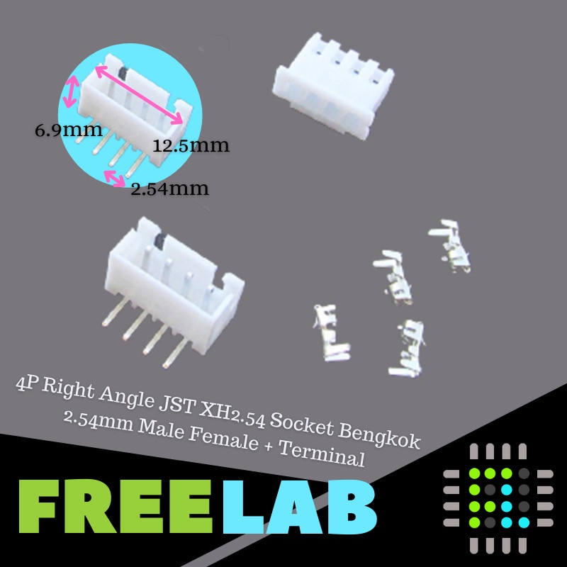 Jual 4P Right Angle JST XH2.54 Socket Bengkok 2.54mm Male Female ...