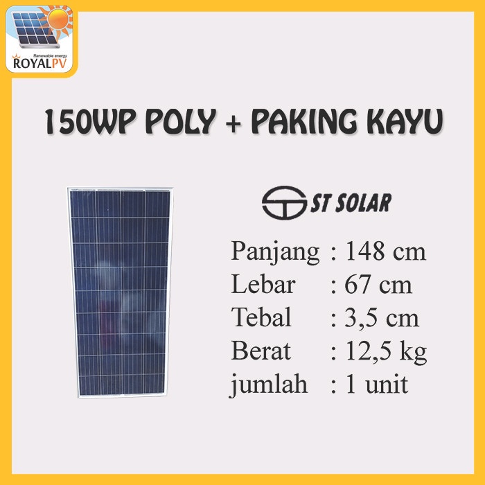 Jual PANEL SURYA 150WP SOLAR PANEL 150WP SOLAR CELL 150WP POLY | Shopee ...